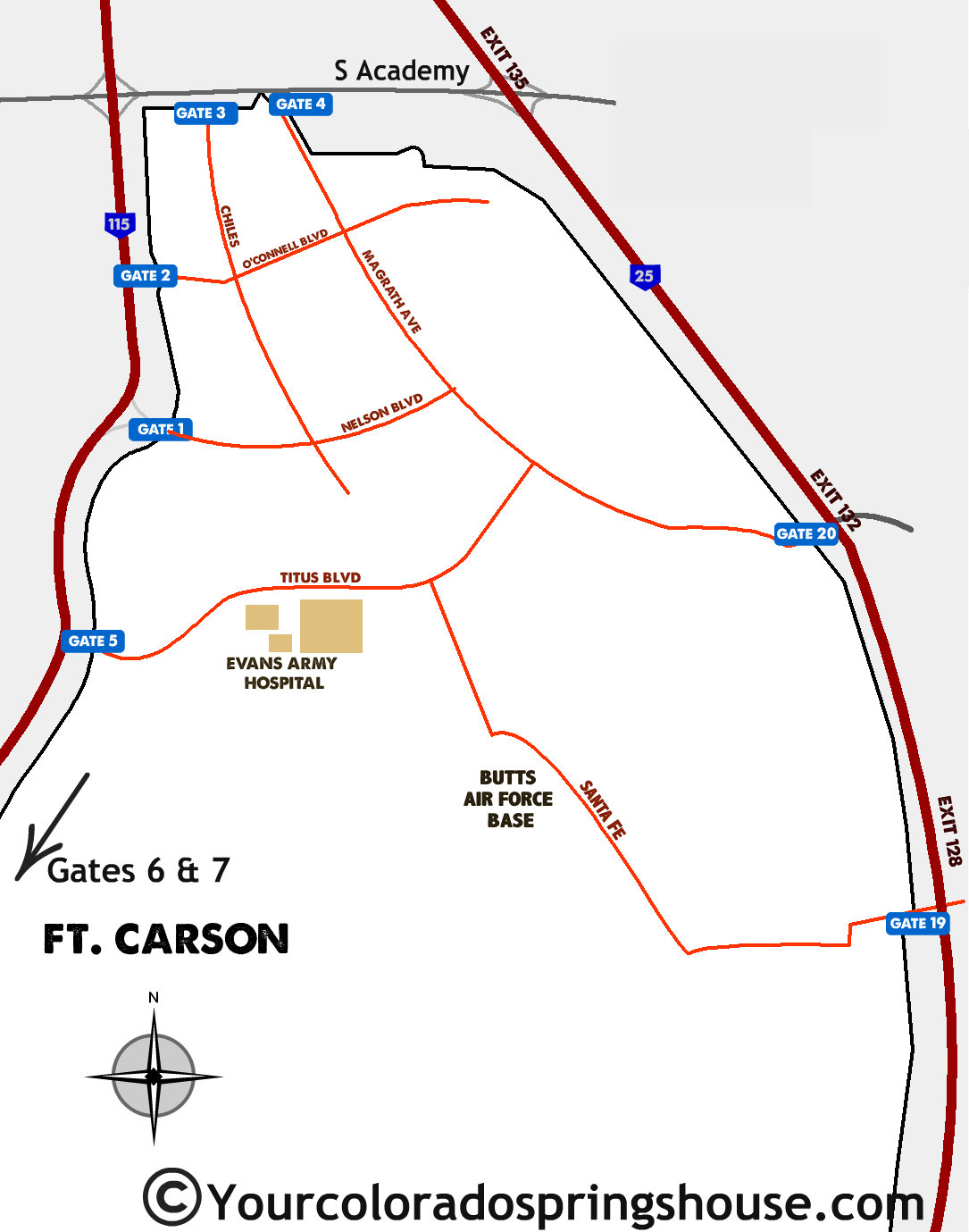 Fort Carson Gate Map
